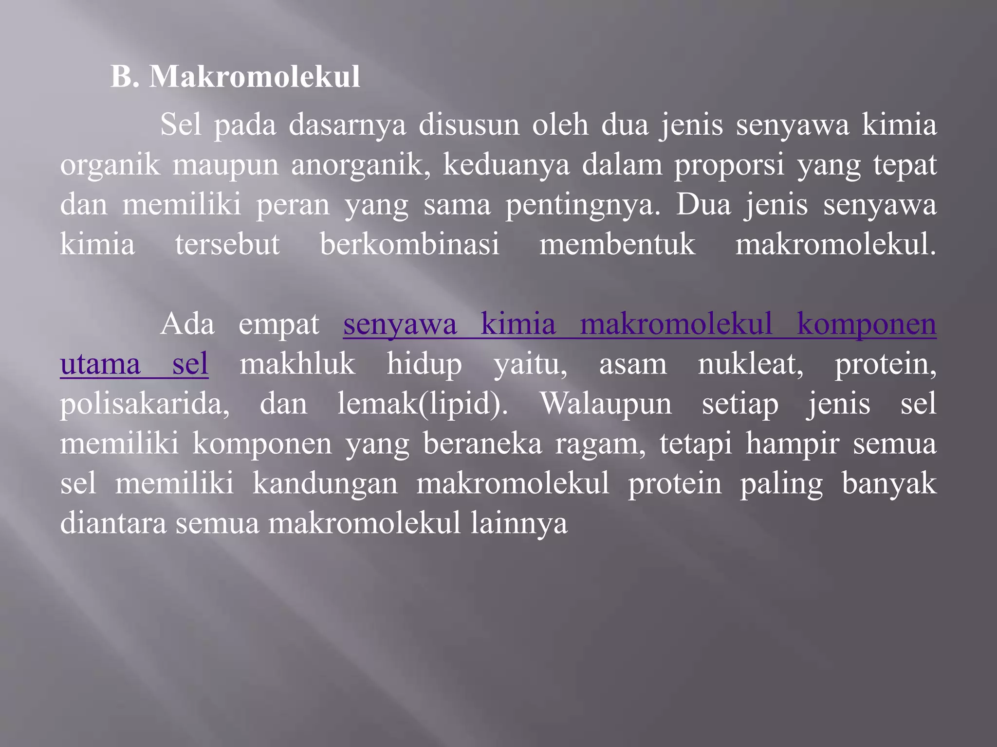Komponen Penyusun Sel [Biologi] | PPTX