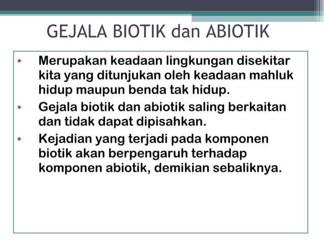 Ppt biotik abiotik | PPT