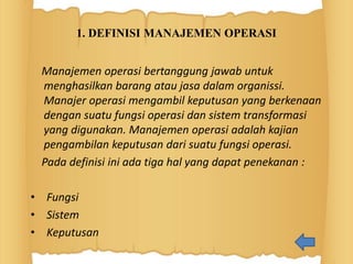 MANAJEMEN OPERASI | PPTX