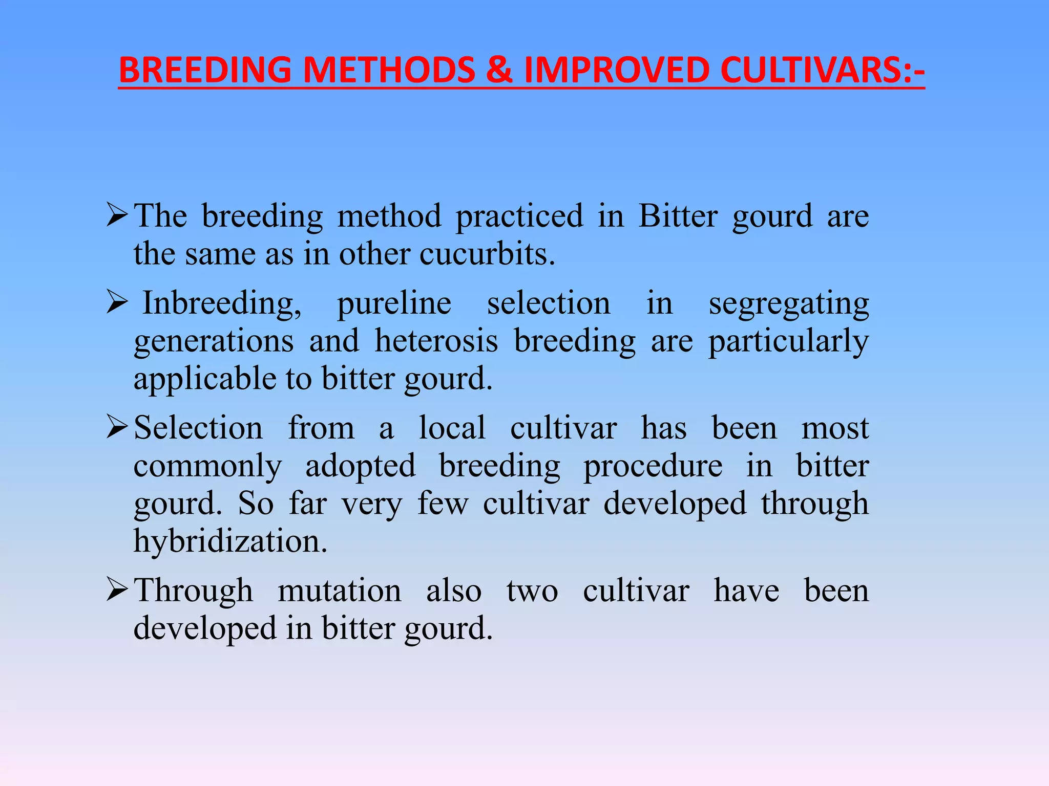 Breeding of Bottlegourd & Bittergourd | PPTX