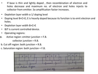 Bi polar junction transistor basic electronic devices | PDF
