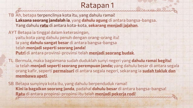 Training Bedah Kitab Ratapan | PPT