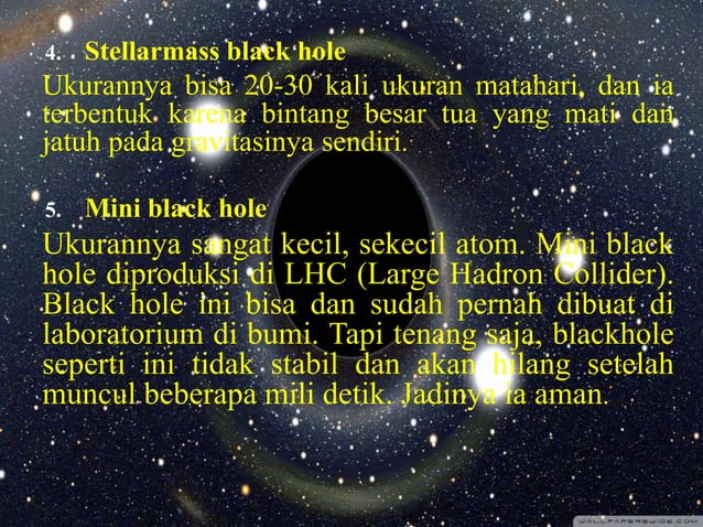 Media Pembelajaran berbentuk PPT tentang Black Hole | PPTX