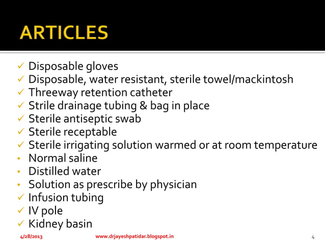 Ppt bladder irrigation | PPSX | Medical Health