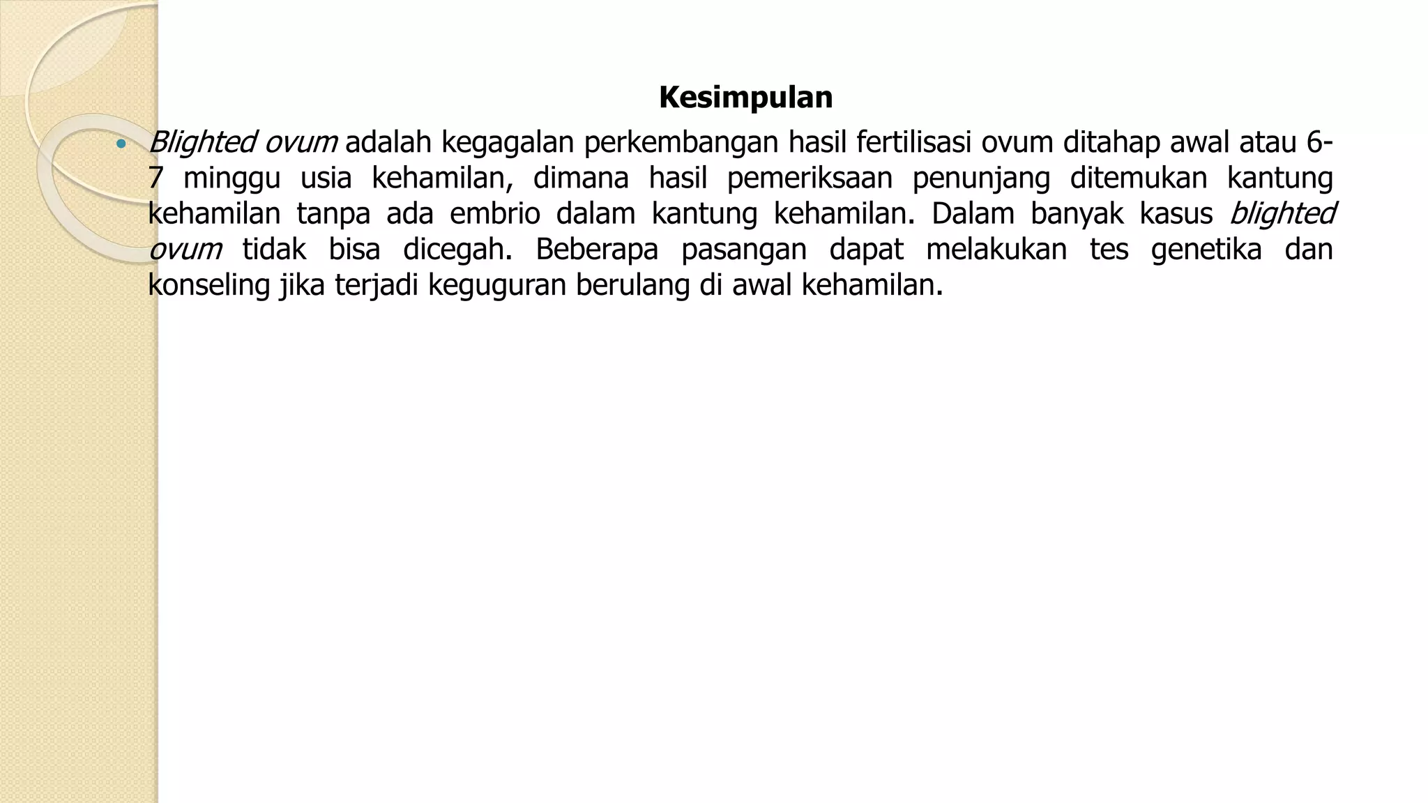 Ppt blighted ovum | PPTX