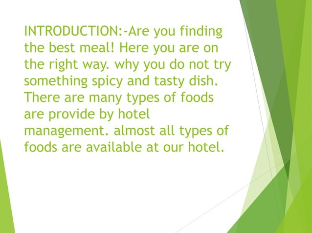 TYPES OF FOODS SERVED IN HOTELS | PPTX | Food & Drink