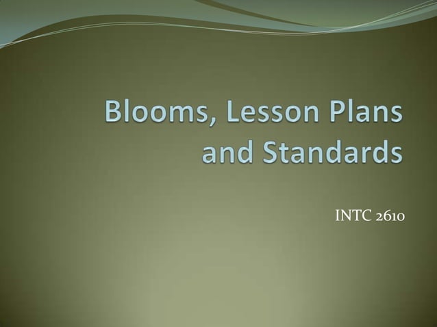 Ppt blooms lesson_plans | PPT