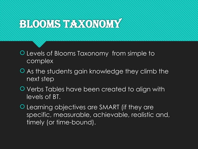 PPT Blooms taxonomy structuring the learning jourey.pptx | Chemistry ...
