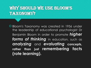 PPT Blooms taxonomy structuring the learning jourey.pptx | Chemistry ...