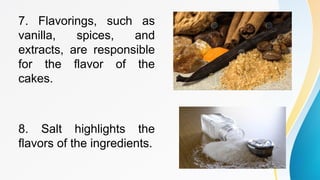 Classification of cakes, cake products, mixing method | PPTX