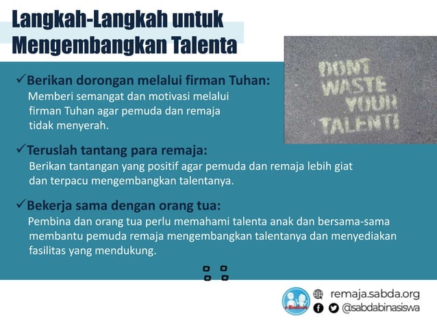 Menggunakan Talenta untuk Kemuliaan Tuhan | PPTX