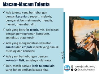 Menggunakan Talenta untuk Kemuliaan Tuhan | PPTX