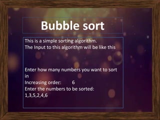 Ppt bubble sort | PPTX