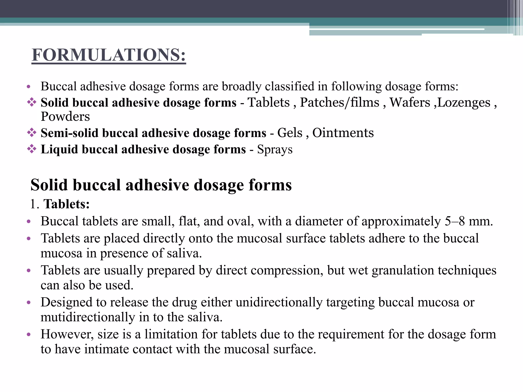 Buccal Drug Delivery System | PPTX