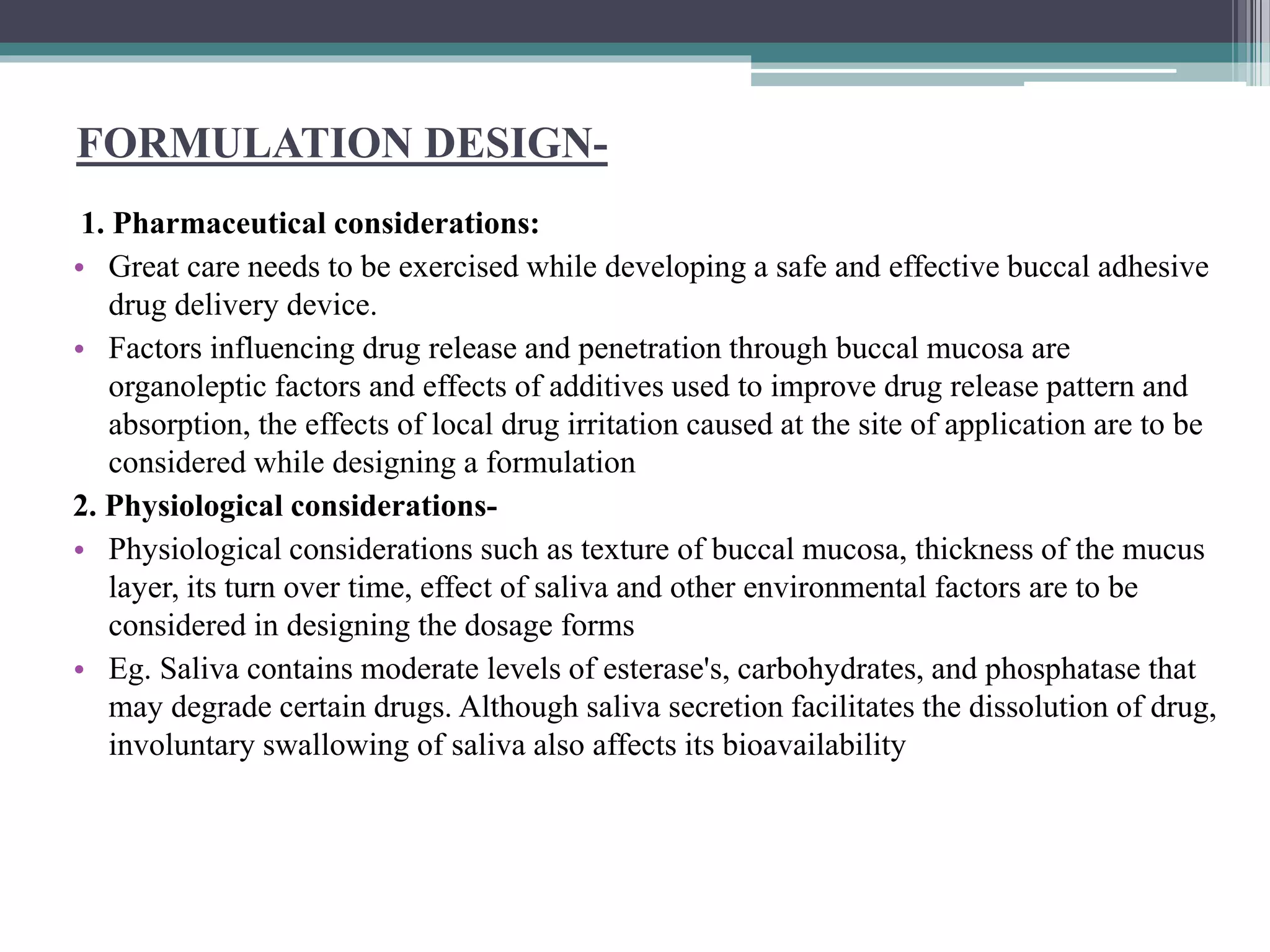 Buccal Drug Delivery System | PPTX