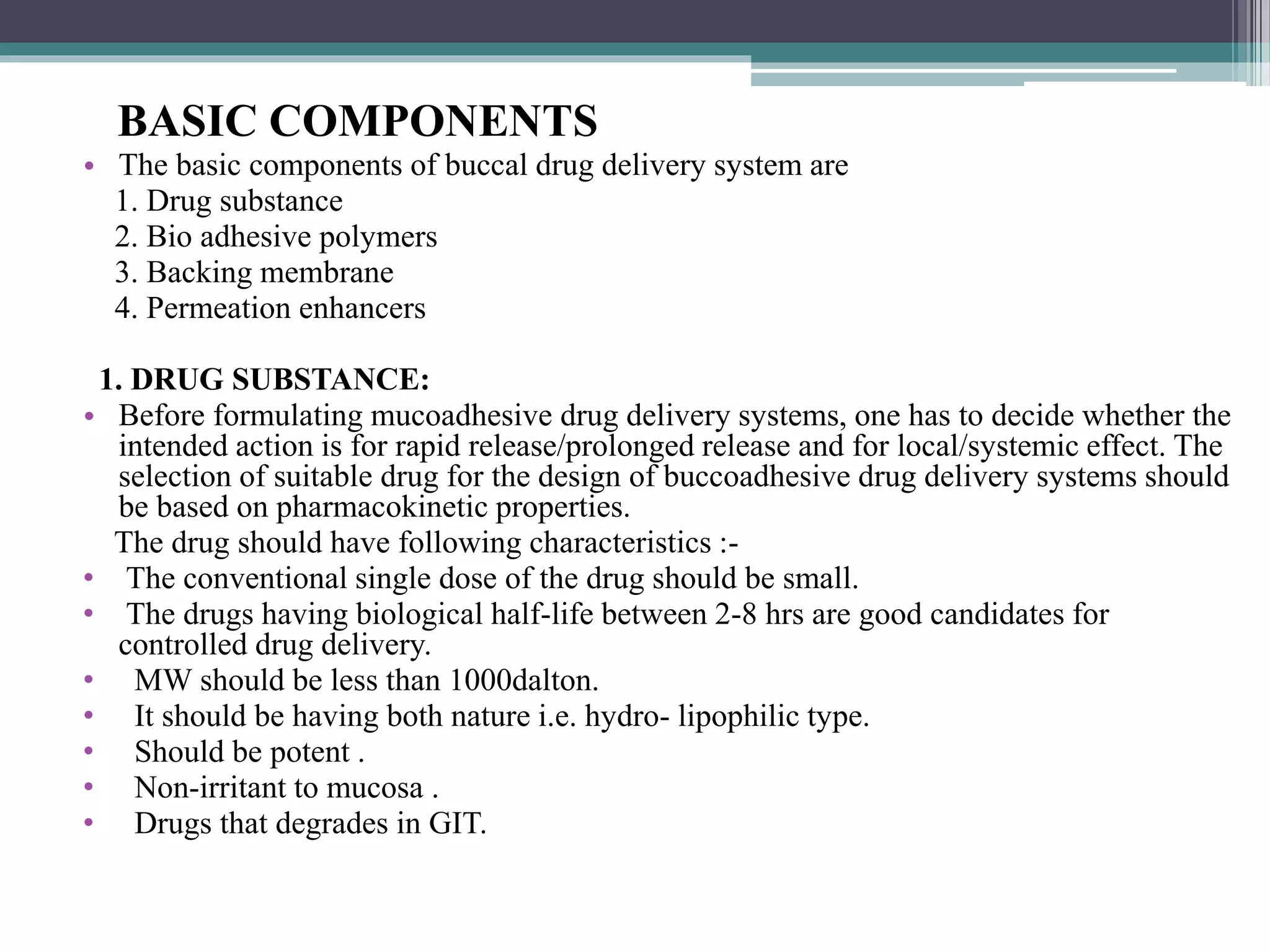 Buccal Drug Delivery System | PPTX