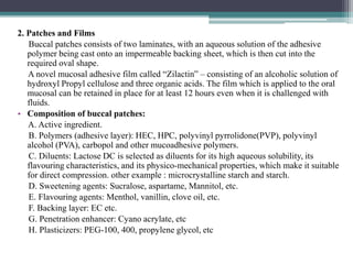 Buccal Drug Delivery System | PPTX