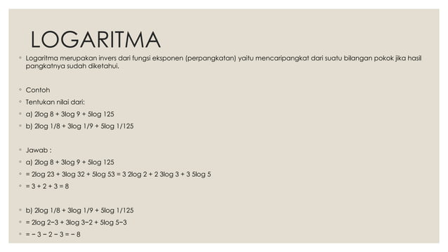 eksponen dan logaritma matematika kelas x | PPTX