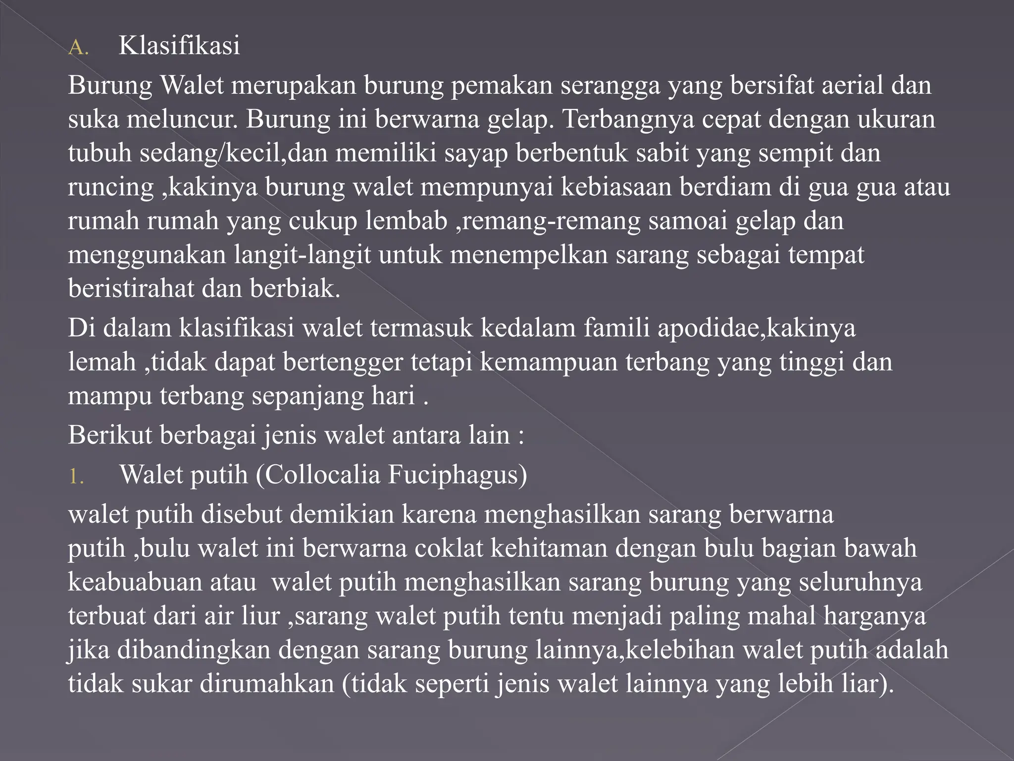 Burung Walet oleh kelompok mahasiswa 1.pptx