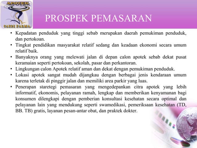 Business Plan Pembuatan Apotek Presentation Ppt Pptx