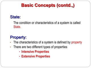 BASIC CONCEPTS OF THERMODYNAMICS | PPTX