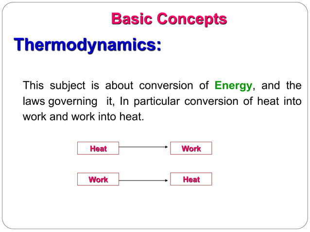 BASIC CONCEPTS OF THERMODYNAMICS | PPTX