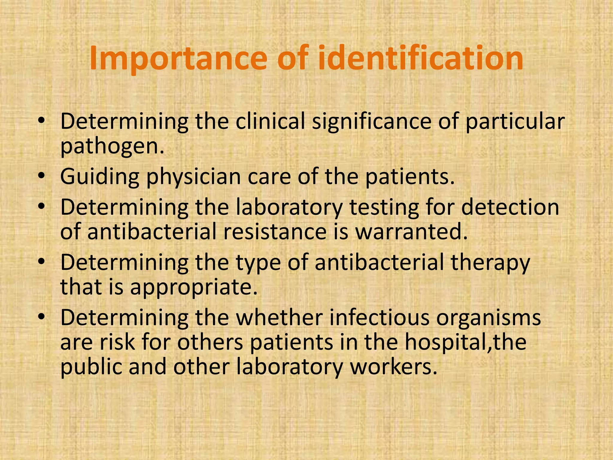 identification of bacteria | PPTX