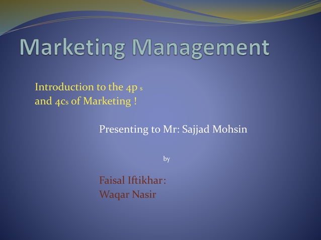Marketing Management | PPT