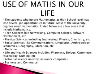 Ppt by s k singh application of maths in science and engg. | PPTX