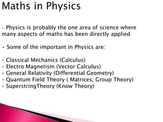Ppt by s k singh application of maths in science and engg. | PPTX