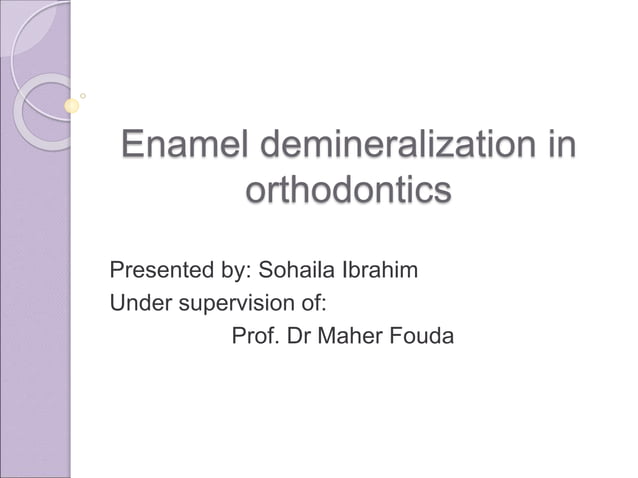 enamel demineralization in orthodontics | PPT | Dental Health ...