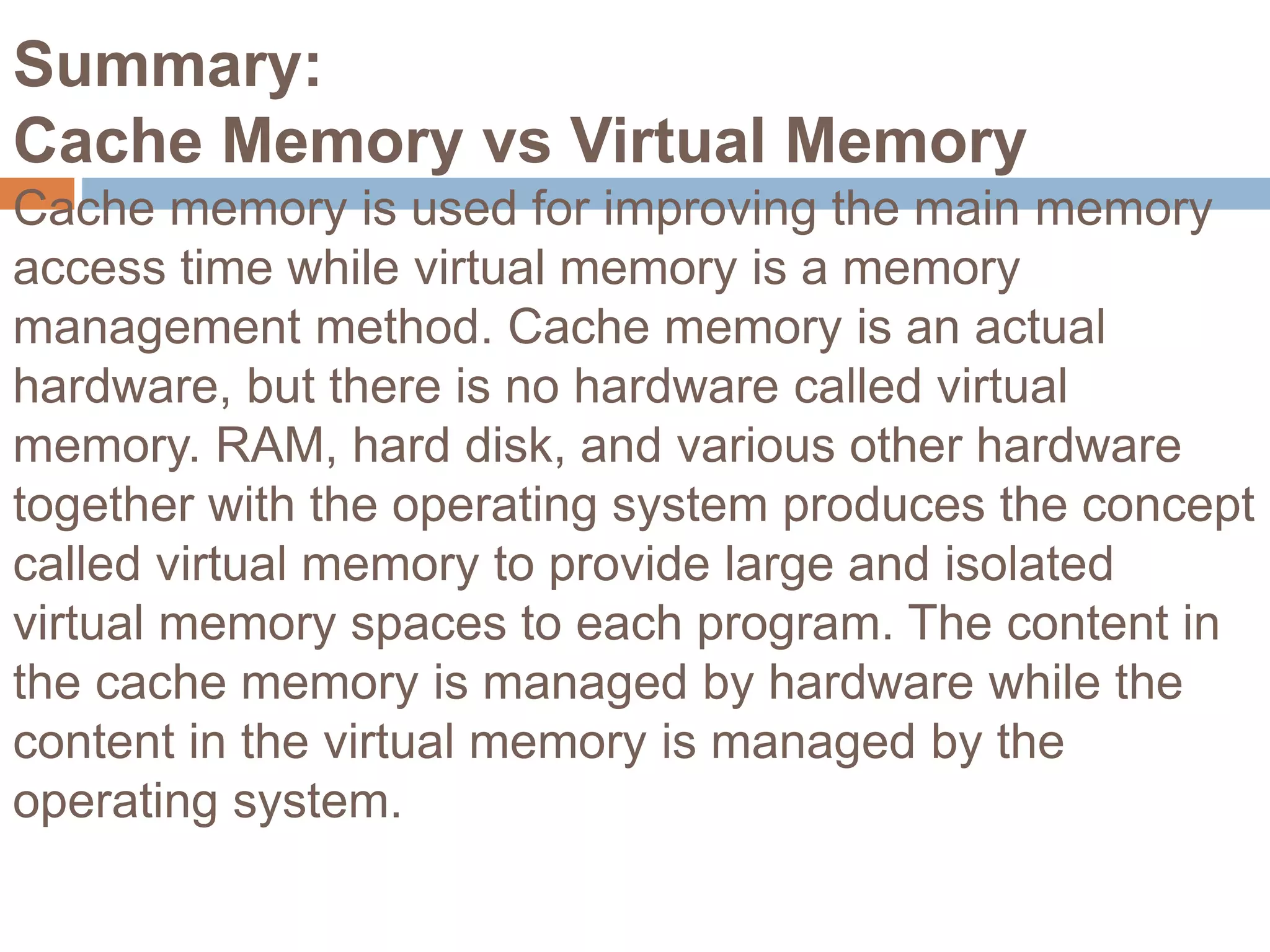 Ppt cache vs virtual memory without animation | PPT