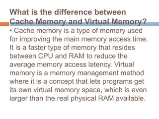 Ppt cache vs virtual memory without animation | PPT
