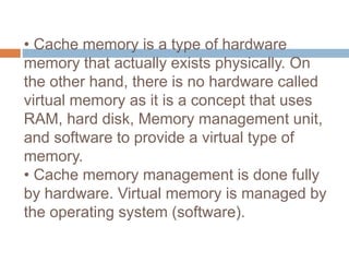 Ppt cache vs virtual memory without animation | PPT