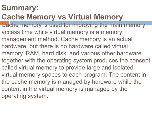 Ppt cache vs virtual memory without animation | PPT