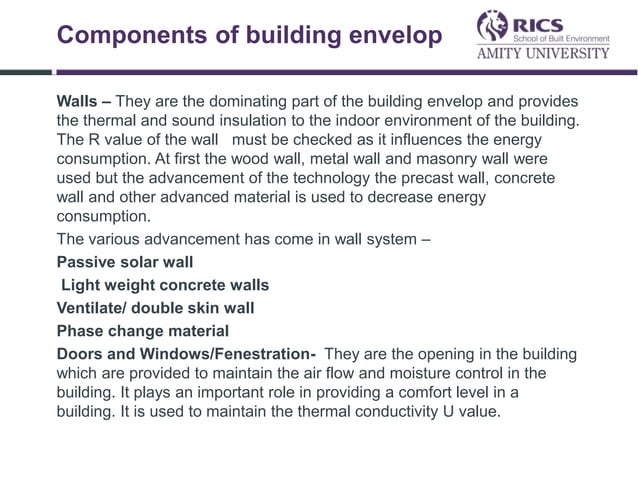 Study of different type of building envelop | PPT