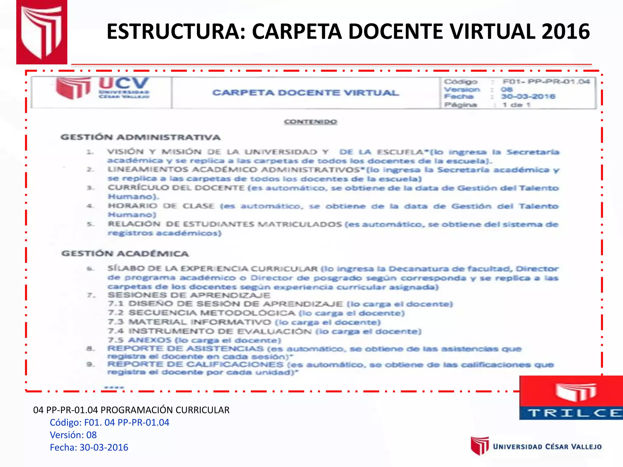 Ppt carpeta docente virtual (cdv) | PDF