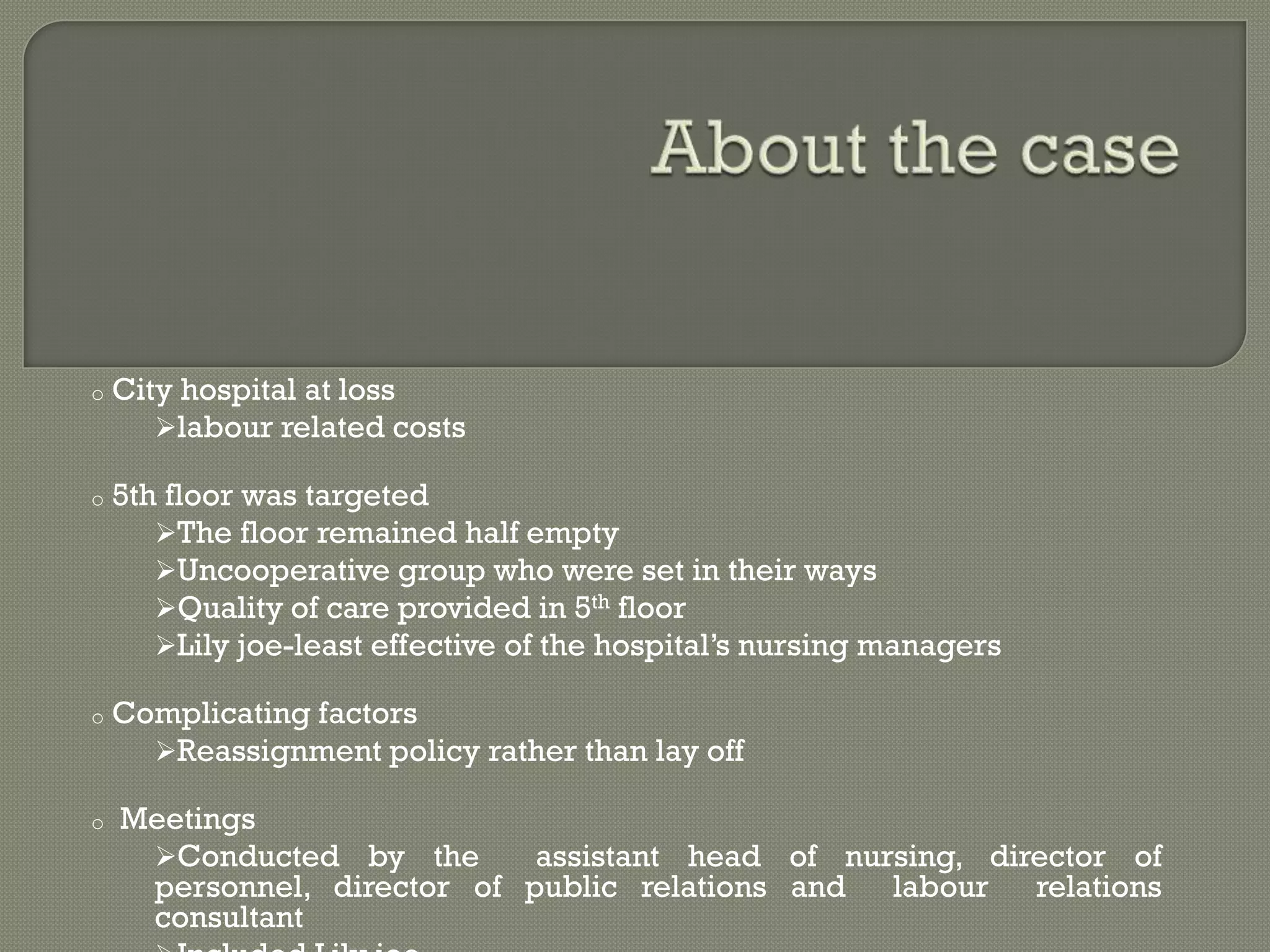 case study on communication breakdown at city hospital ppt | PPTX