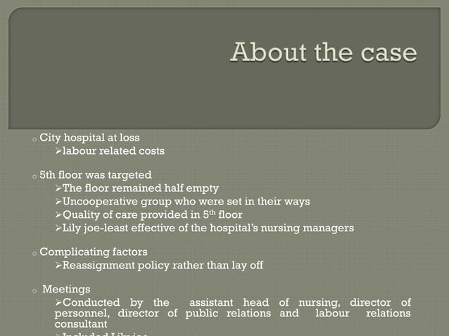 case study on communication breakdown at city hospital ppt | PPTX