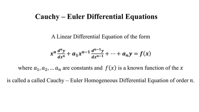 Cauchy Euler De Pptx