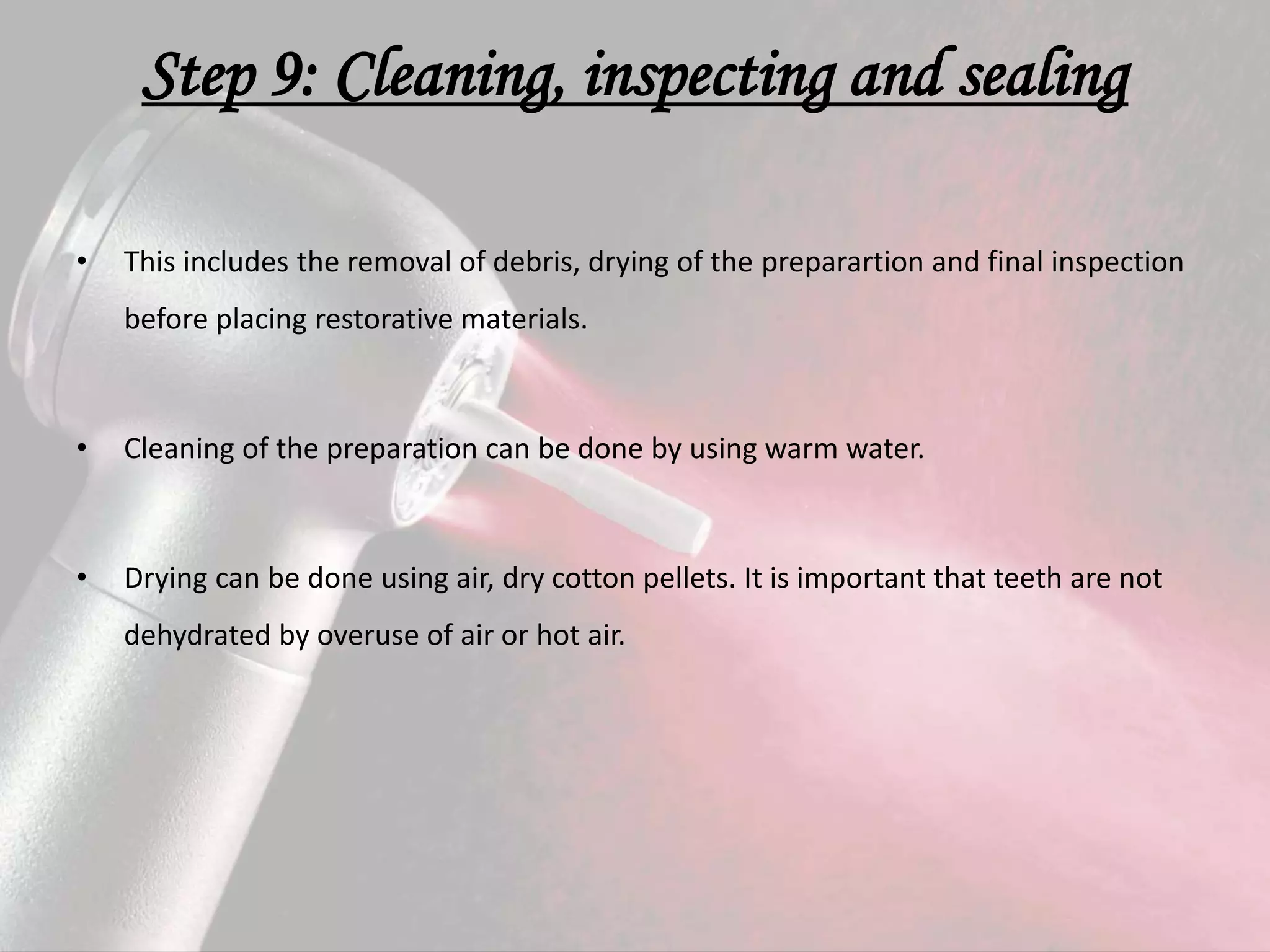 steps of cavity preparation for class 1 | PPTX