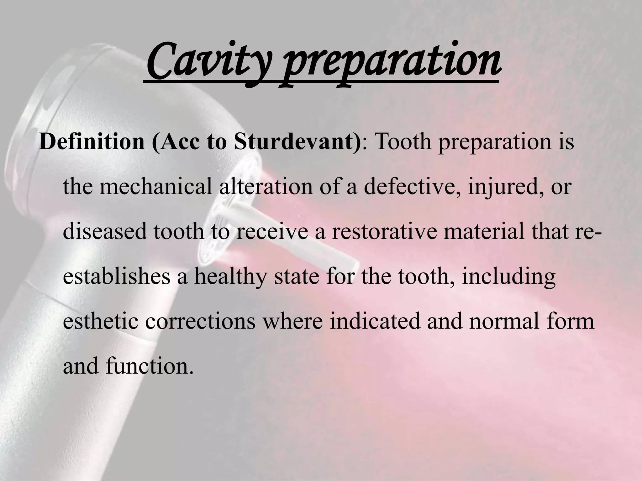 steps of cavity preparation for class 1 | PPTX