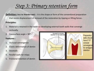 steps of cavity preparation for class 1 | PPTX