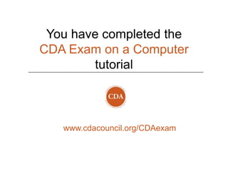 CDA Exam tutorial | PPTX