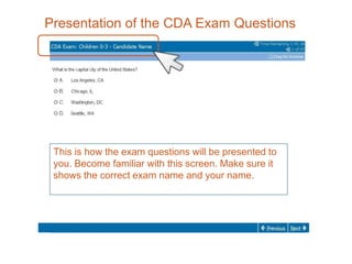 CDA Exam tutorial | PPTX