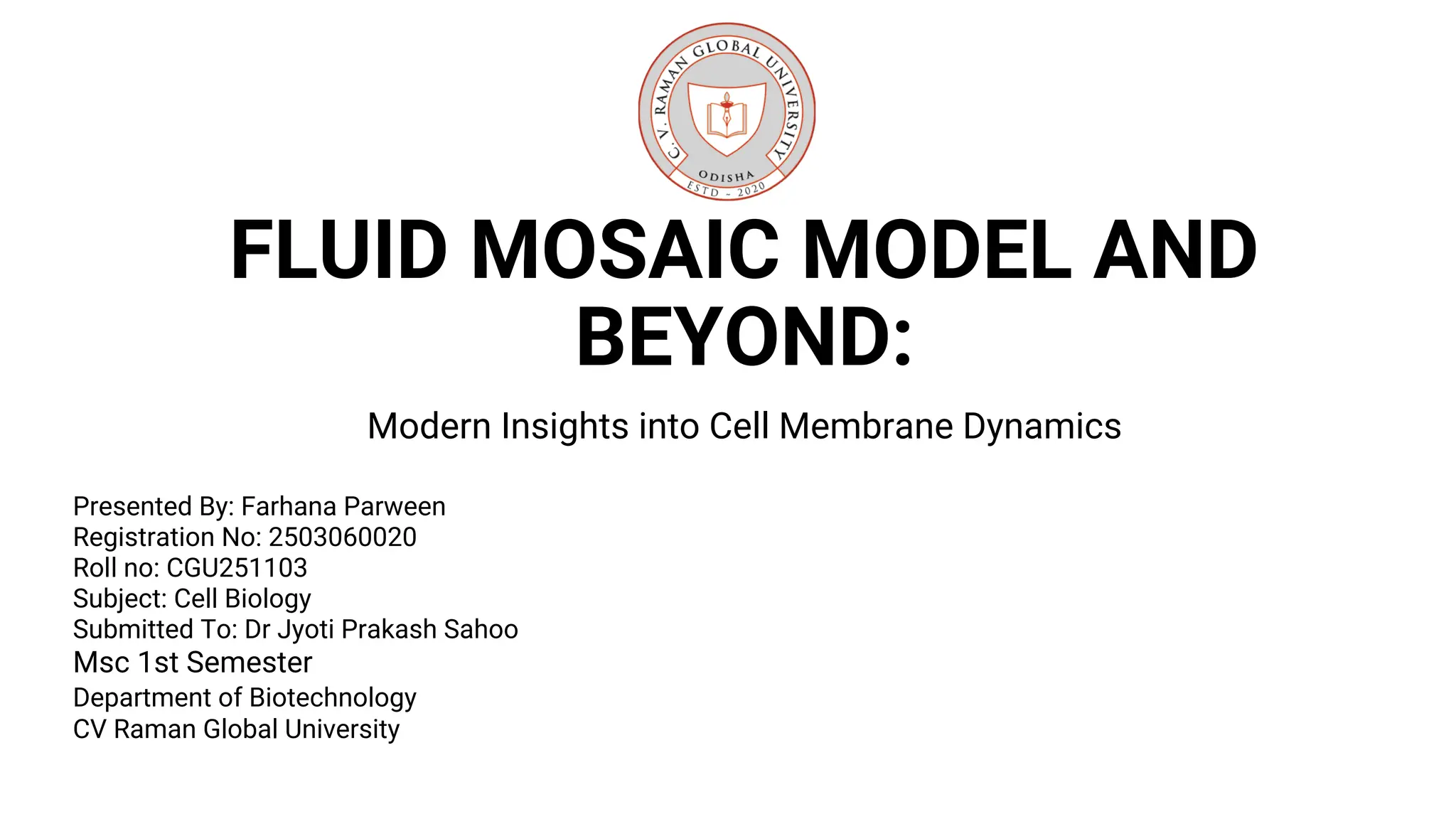 Fluid Mosaic Model: Cell Membrane Intro! | PDF