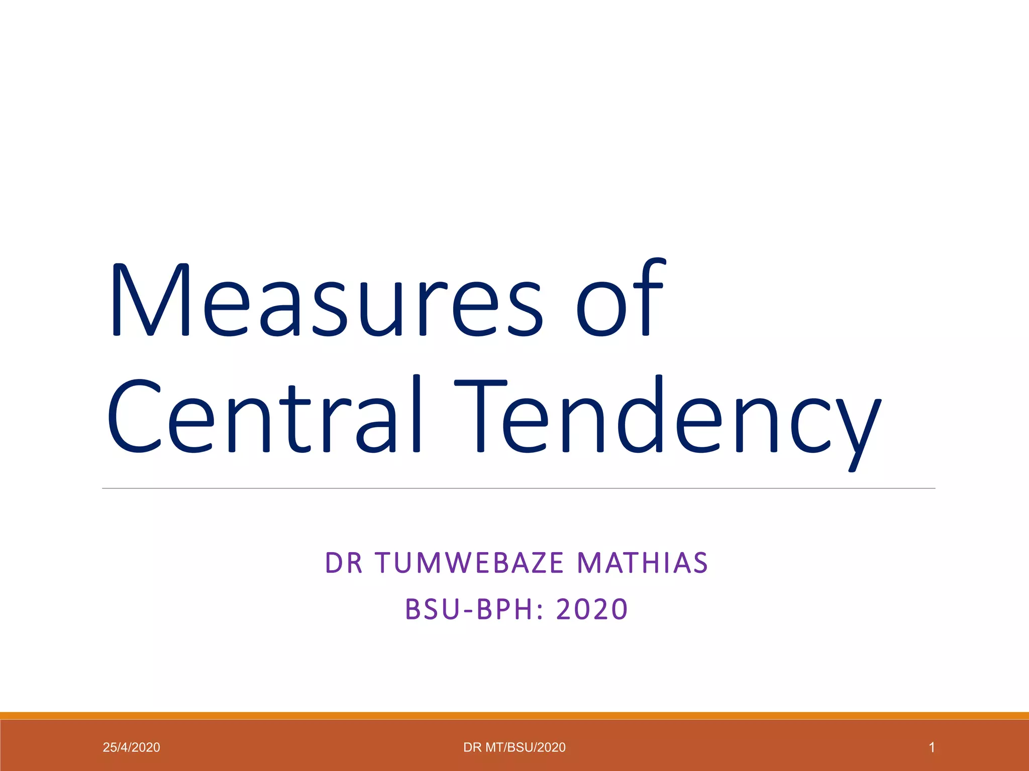 Ppt central tendency measures | PPT