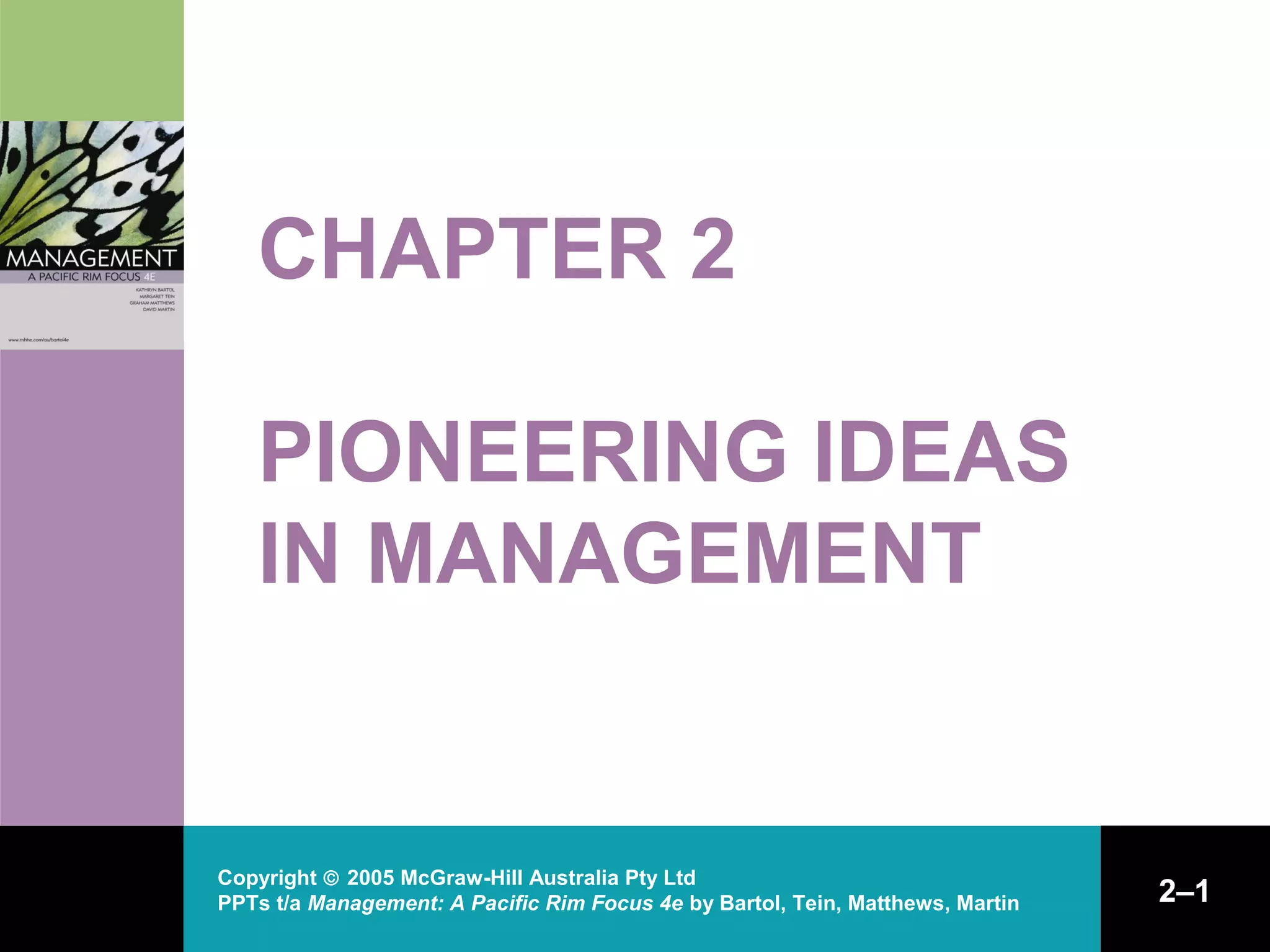 pioneering ideas in management Ppt ch02 | PPT