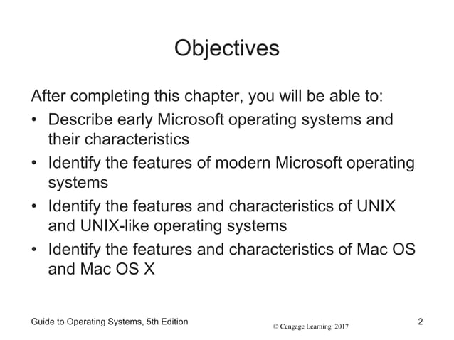 Guide to Chapter 2 Popular Operating Systems | PPT