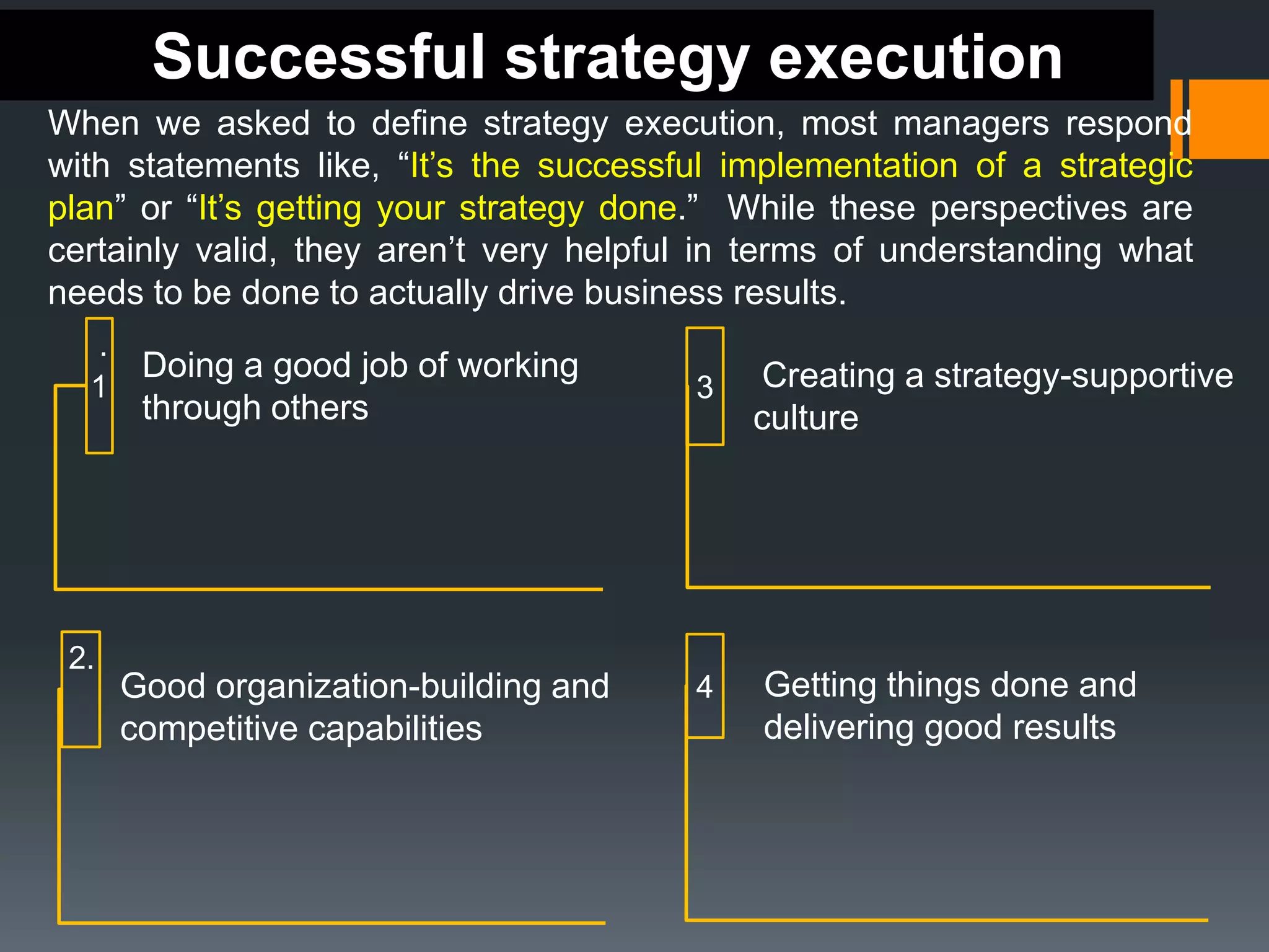 strategy execution تنفيذ الاستراتيجية | PPT